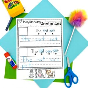 Beginning Sentence Writing Worksheets - Set 1 - Planning Playtime