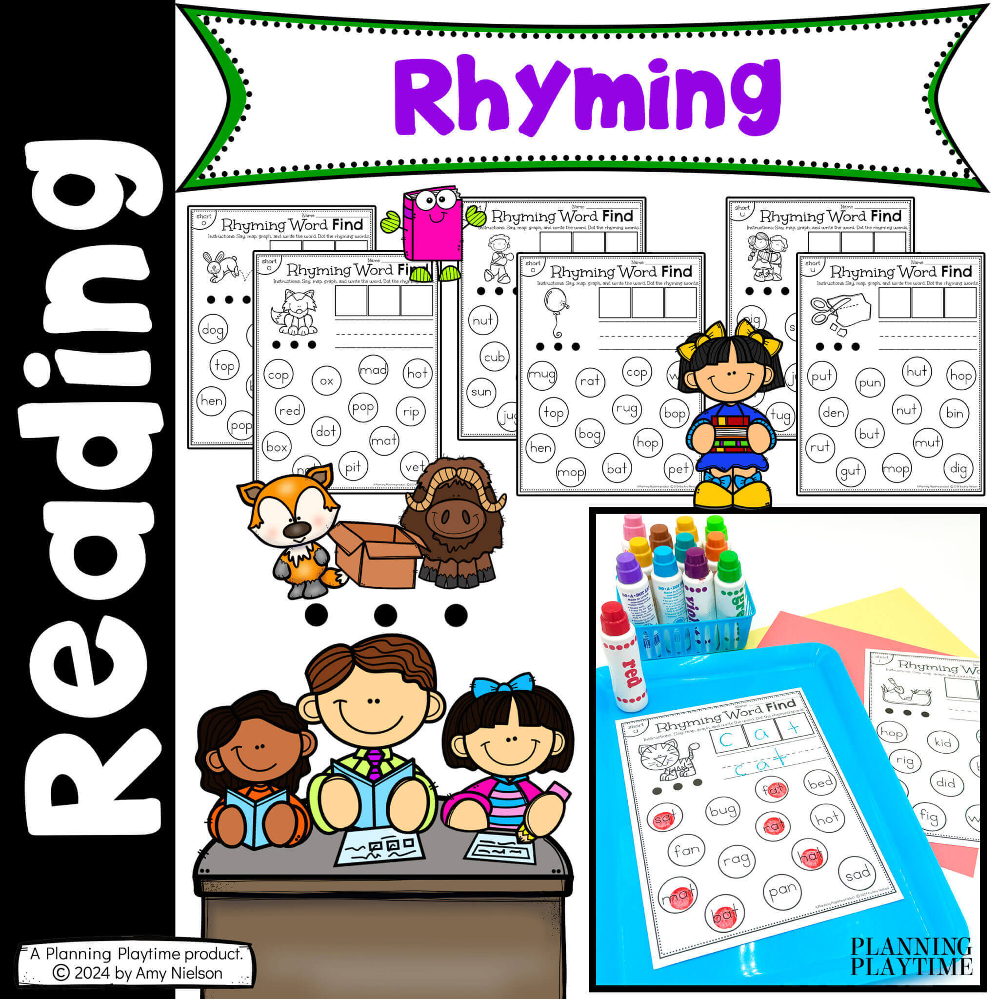 Rhyming CVC Worksheets - Planning Playtime