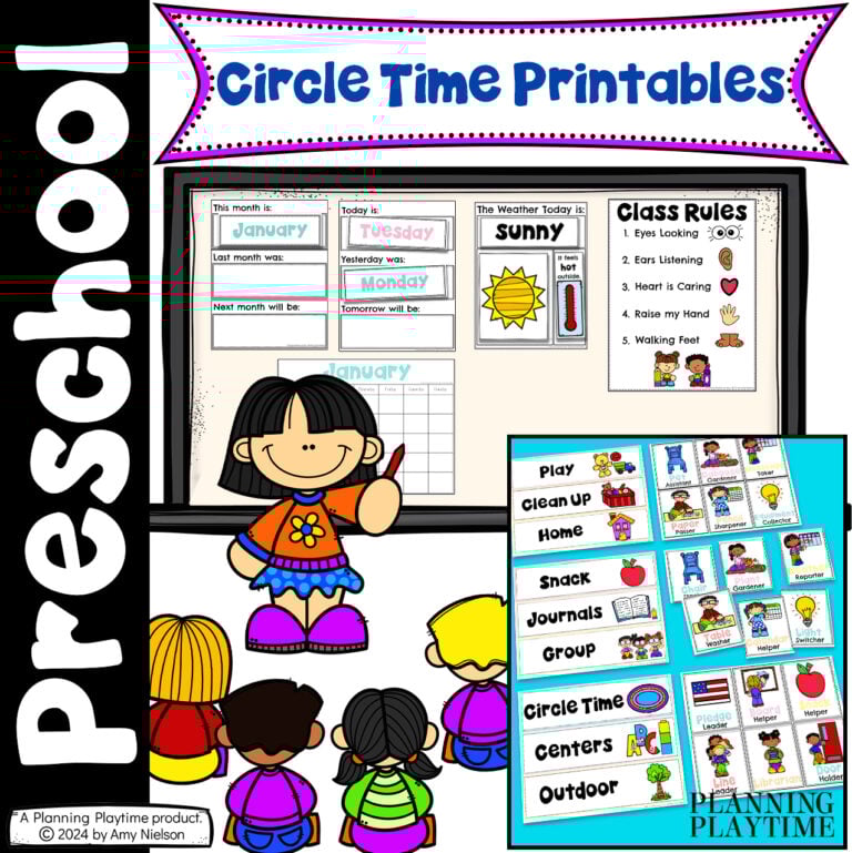 Circle Time Printables Preschool - Calendar, Classroom Jobs, Weather ...