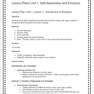 Self-Awareness and Emotions Lesson Plans and Activities - Planning Playtime