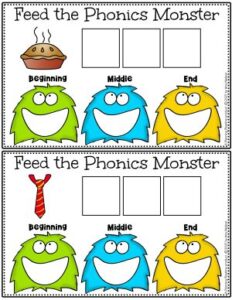 Feed the Monster: Phonics Sound Segmenting Activity - Planning Playtime