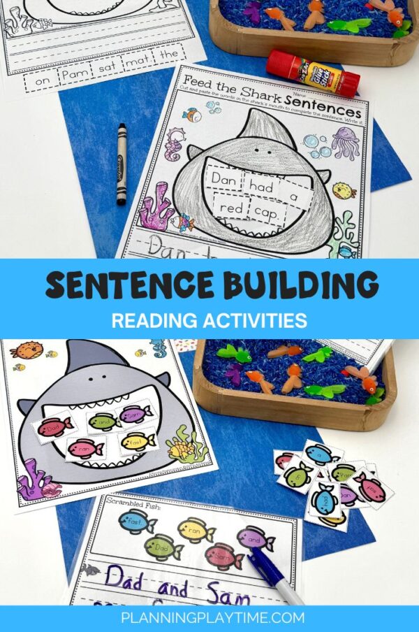Feed the Shark Sentences: Fun Phonics and Sentence Building Activities ...