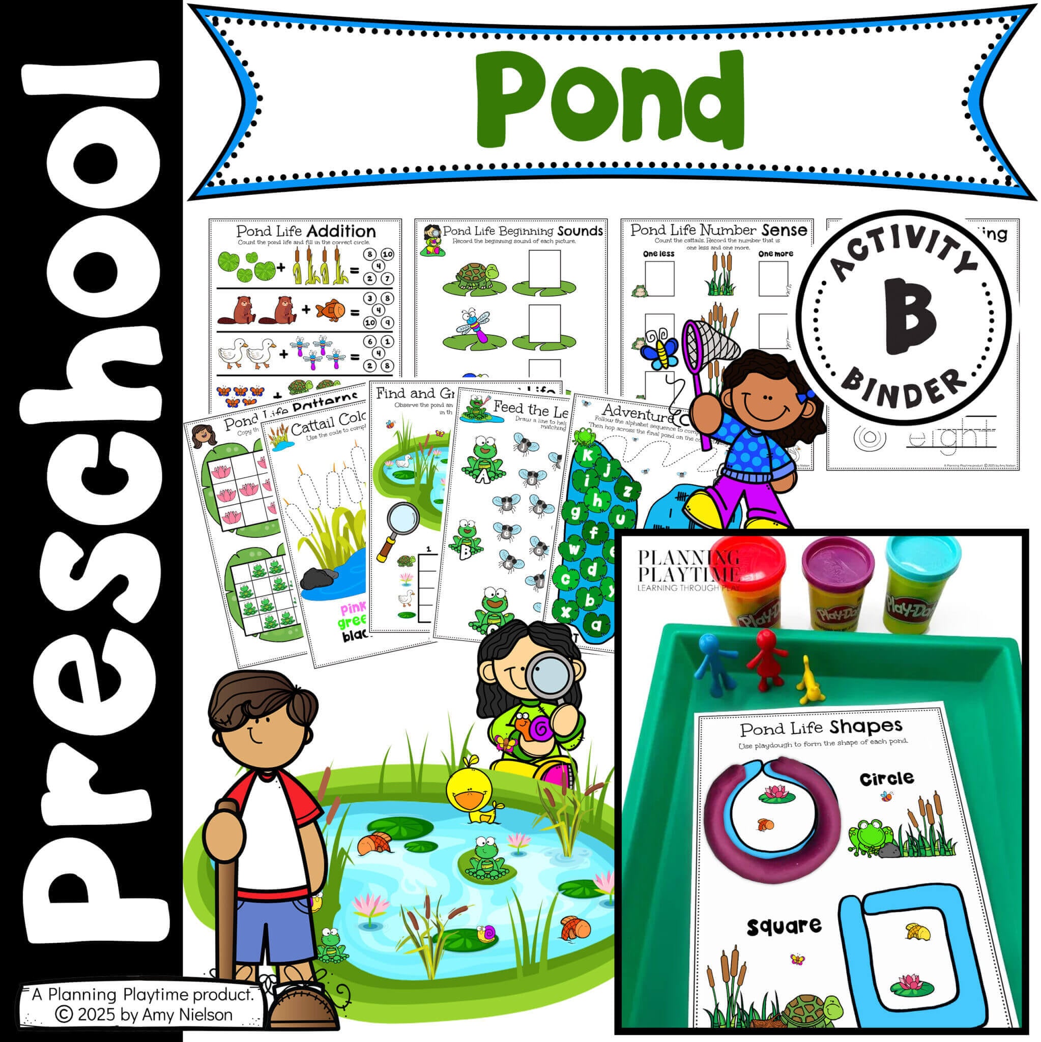 Pond Life Preschool Activities Binder - Planning Playtime