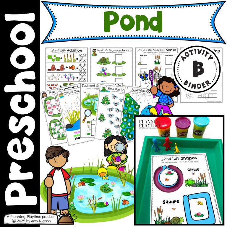 Pond Life Preschool Activities Binder - Planning Playtime