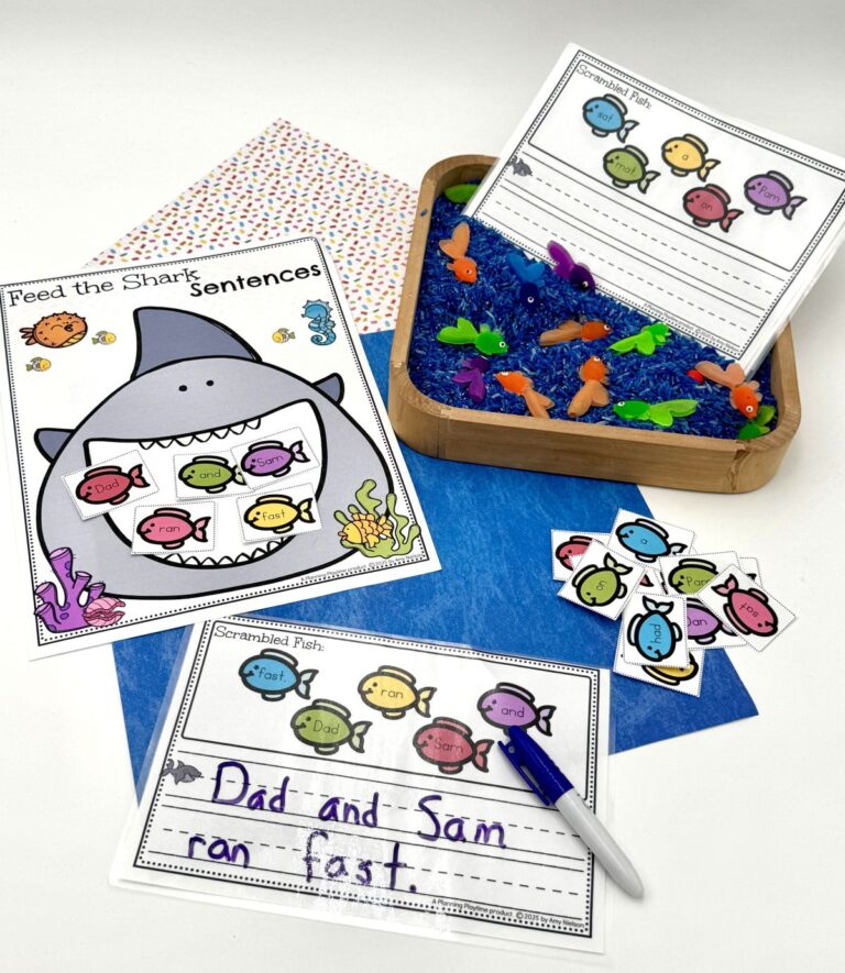 Feed the Shark Sentences: Fun Phonics and Sentence Building Activities ...