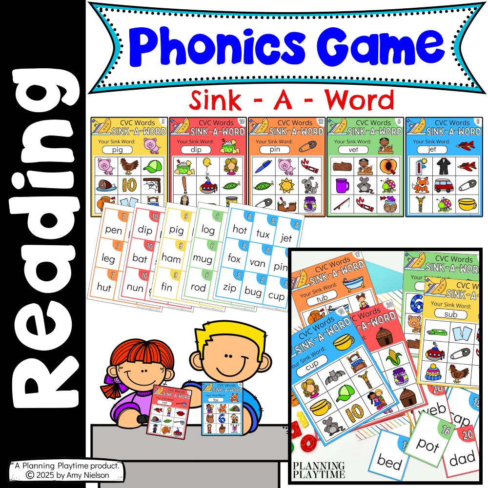 Sink-A-Word: CVC Phonics Reading Game - Planning Playtime