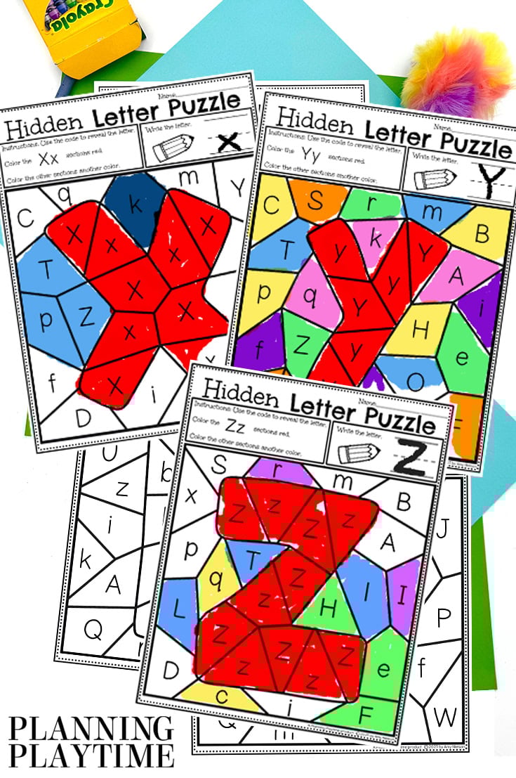 Alphabet Color By Letter Worksheets - Planning Playtime