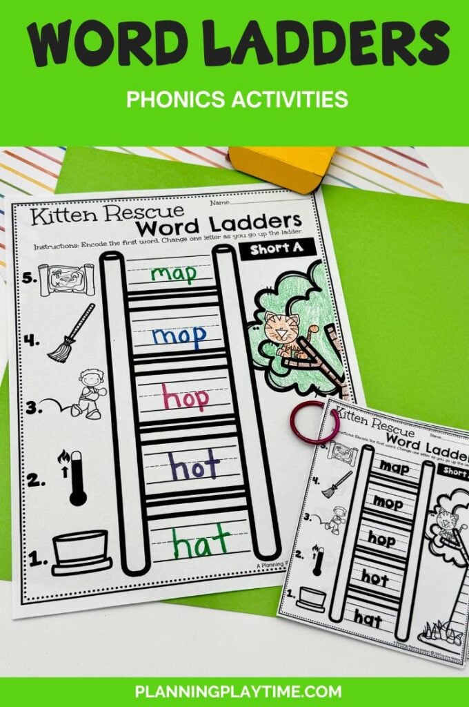 Phonics Word Ladders for Kindergarten | CVC, Digraphs, Blends, Vowels ...