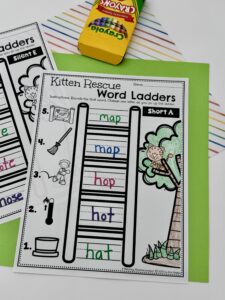 Phonics Word Ladders for Kindergarten | CVC, Digraphs, Blends, Vowels ...