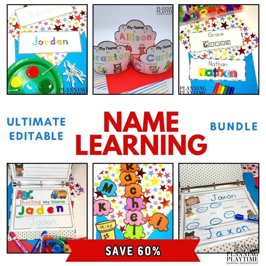 Ultimate EDITABLE Name Learning Bundle - Planning Playtime