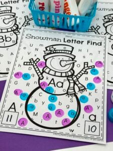 A - Snowman Letter Find - Planning Playtime