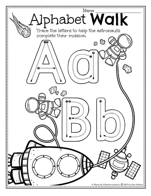 Astronaut Letter Tracing Worksheets - Space Preschool Worksheets ...