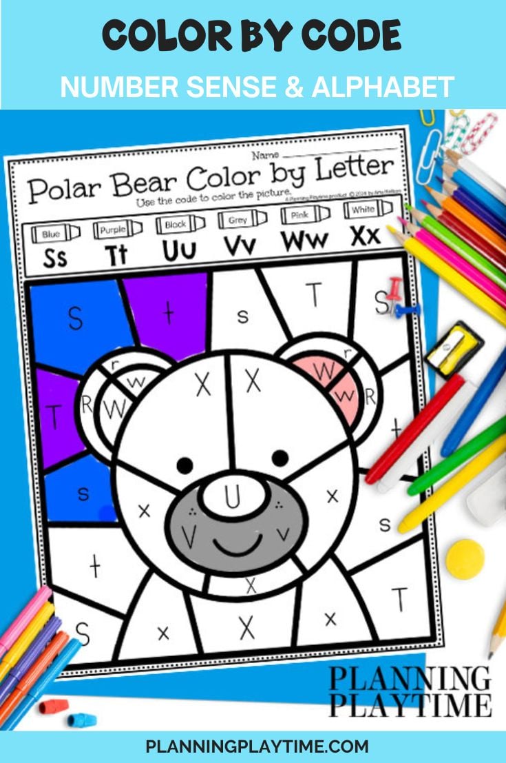 Polar Animals Color By Code Worksheets
