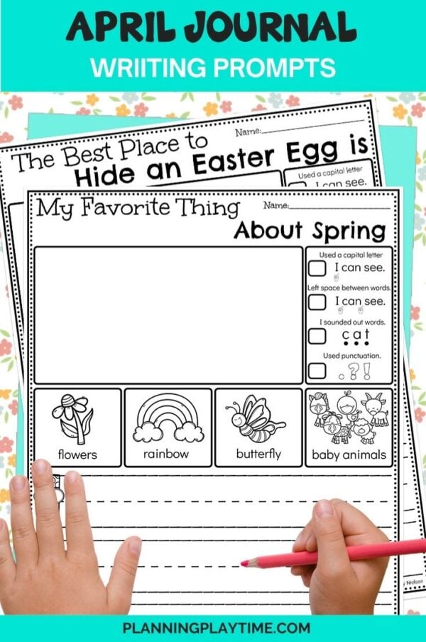 April Journal Writing Prompts for Kindergarten