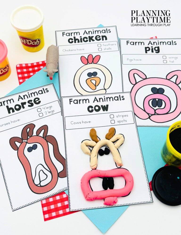 Farm Playdough Mats for Preschool & Kindergarten