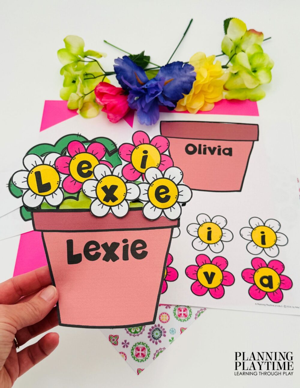 Editable Flower Pot Name Craft | Spring Name Activity