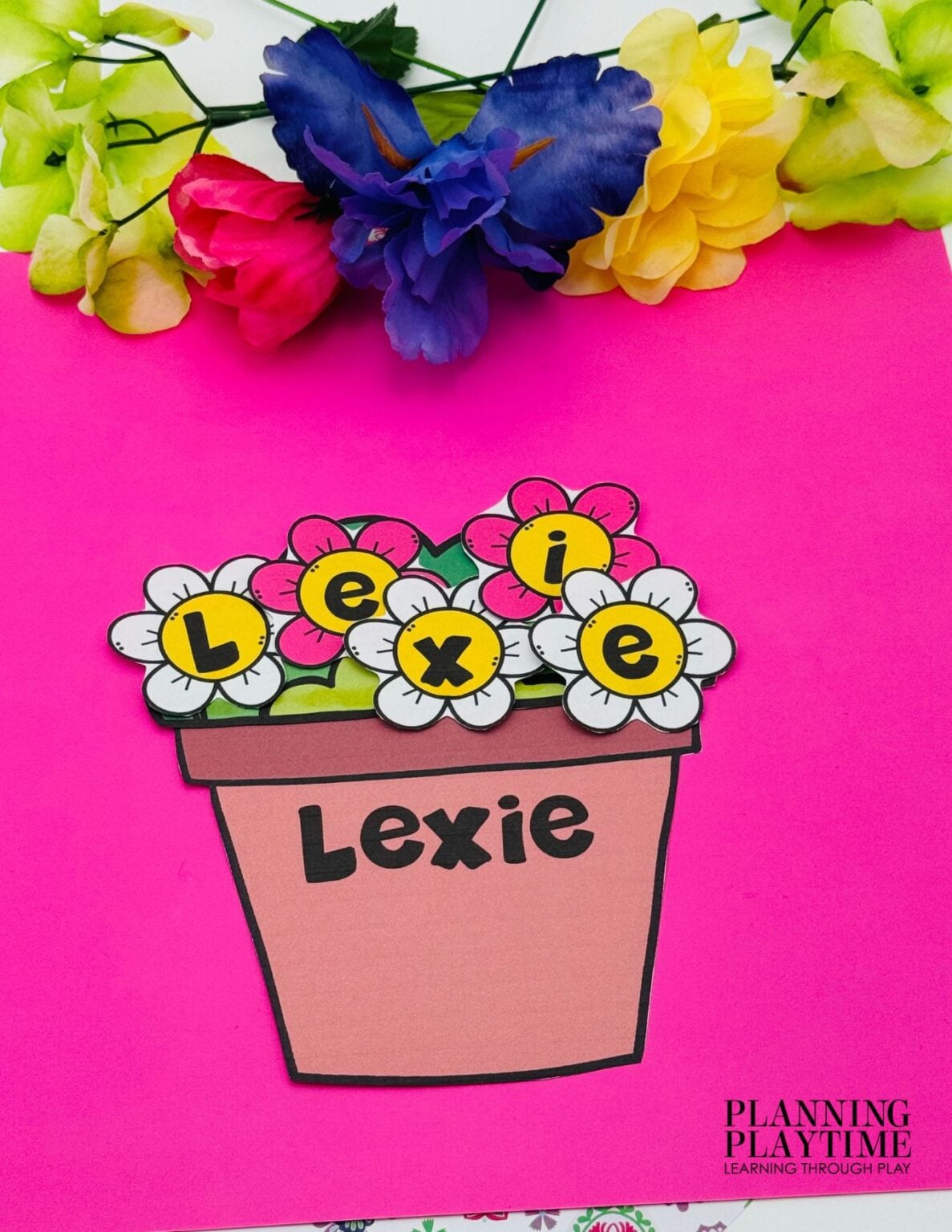 Editable Flower Pot Name Craft | Spring Name Activity